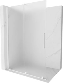 Mexen Velar, sprchová zástěna s posuvnými dveřmi Walk-in 160 x 200 cm, 8mm sklo námraza, bílá matná, 871-160-000-33-20