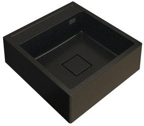 Gamma Farmerski, 1-komorový granitový dřez 600x630x210 mm, černá-zlatá, GMA-ZLE000211