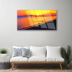 Obraz na skle Moře Slunce Pláž Krajina 100x50 cm