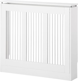 HOMCOM Bílý Kryt Radiátoru 90x18x84 cm MDF Moderní Design Vertikální Regál na Radiátor do Obývacího Pokoje a Ložnice