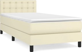 Box spring postel s matrací krémová 90x190 cm umělá kůže 3141097
