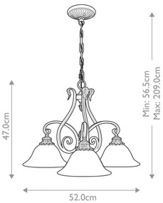 Feiss FE-SONOMAVALLEY3 - Lustr na řetězu SONOMA VALLEY 3xE27/60W/230V