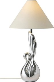 Bílá/ve stříbrné barvě stolní lampa z polyresinu (výška 53 cm) Swan – Ellos Home