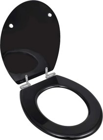 WC sedátka s funkcí pomalého sklápění 2 ks černá MDF 275905