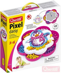 QUERCETTI Hra Pixel Daisy mozaika kopretina s kolíčky set 240ks + 3 předlohy 2102