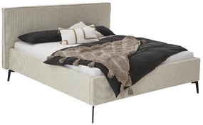 Krémová čalouněná dvoulůžková postel Meise Möbel Riva 160 x 200 cm s úložným prostorem