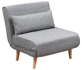 Designové rozkládací křeslo Felicitas světle šedé