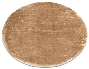 Kulatý koberec Shaggy LAPIN slonová kost / hnědý Rozměr: průměr 120 cm