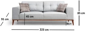 Hanah Home třímístná pohovka MONTANA šedá 560ARE1306