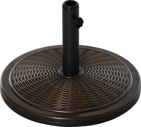 Základna pro slunečník Outsunny, hmotnost 13 kg, retro betonová základna pro slunečníky s průměrem 35mm/38mm/48mm, terasový slunečník, Ø48x34 cm, bron