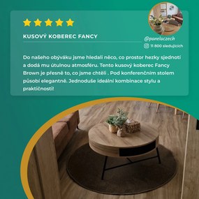 Hanse Home, Kusový koberec Fancy 103008 Braun - hnědý kruh, 200x200 (průměr) kruh, hnědá, ložnice