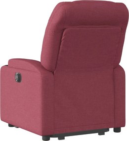 Elektrické zvedací polohovací křeslo vínové textil 3204623