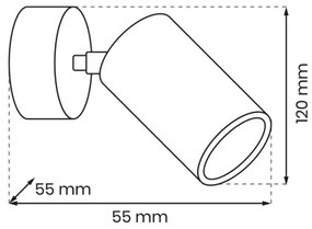 Nástěnné bodové svítidlo HUDSON 1xGU10/8W/230V černá