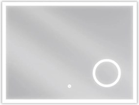 Mexen Kala osvětlené koupelnové zrcadlo s kosmetickým zrcátkem 80 x 60 cm, LED 6000K, proti zamlžení