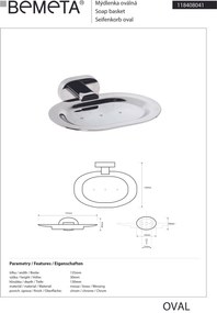 Bemeta Design OVAL: Mýdlenka -