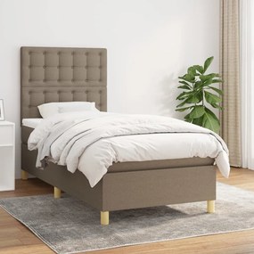 Box spring postel s matrací taupe 90x200 cm textil,  3142629
