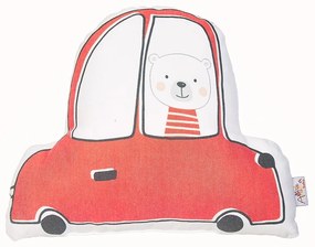 Červený dětský polštářek s příměsí bavlny Apolena Pillow Toy Car, 25 x 30 cm