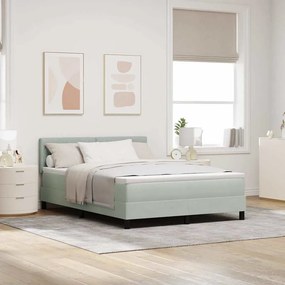 Postel s boxspringem s matrací Světle šedá 140 x 190 cm samet 3339104
