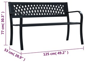 vidaXL Marketos Zahradní lavice 125 cm černá ocel