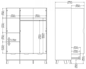 Tvilum Šatní skříň Iker 709 jackson hickory/bílá