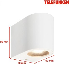 TF 322906TF TELEFUNKEN venkovní nástěnné svítidlo, ochrana proti stříkající vodě, bílé - BRILONER