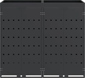vidaXL Úložný box na 2 popelnice Antracit 136 x 77,5 x 121,5 cm [3394743]