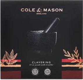 ColeMason Clavering černý / Hmoždíř s tloučkem / žula / 20 cm / dárkov