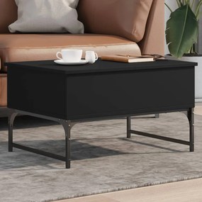 Konferenční stolek černý 70 x 50 x 40 cm kompozitní dřevo a kov
