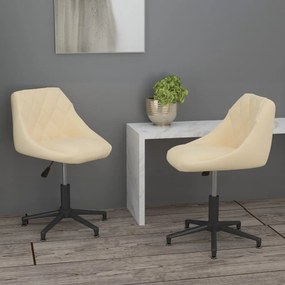 vidaXL Otočné jídelní židle 2 ks samet [335433] Barva: krémová