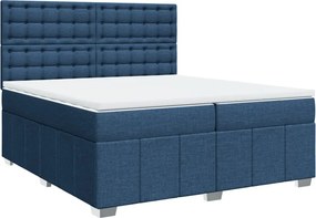 Box spring postel s matrací modrá 200x200 cm textil 3291795