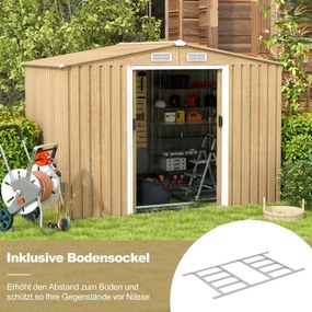 Costway Kůlna na nářadí kovová kůlna na nářadí uzamykatelná včetně základové