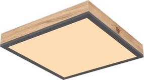 Stropní LED osvětlení Doro 30x30 cm, dřevěný vzhled