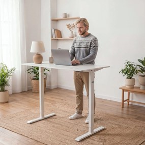 Elektricky výškově nastavitelný rám psacího stolu, 2 motory – bílý 110-180 cm DV-202ODF - bílá