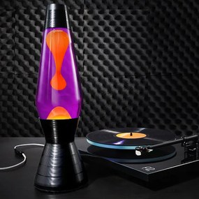 Mathmos Astro Vinyl, originální lávová lampa s čirou tekutinou a černou lávou, 44cm