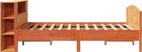 Postel s knihovnou bez matrace 135 x 190 cm masivní borovice 3323076