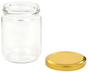 vidaXL Zavařovací sklenice se zlatými víčky 96 ks 230 ml