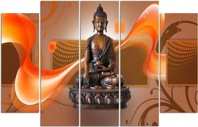 5dílný fotoobraz na plátně Buddha 300x140