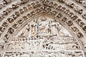 DIMEX | Samolepicí vliesová fototapeta na zeď Notre-Dame IV. MA-5-1171 | 375 x 250 cm | béžová