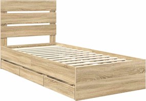 Rám postele s čelo Sonoma dub 100 x 200 cm Inženýrské dřevo 3411854