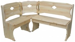 dřevěná rohová jídelní lavice z masivního dřeva borovice NAR-01 metdrew