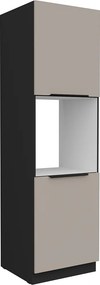 ARIA cb | vysoká skříňka 60 DP-210 2F na vestavnou troubu | 60 cm | ANTI FINGERPRINT povrch | černá/béžová