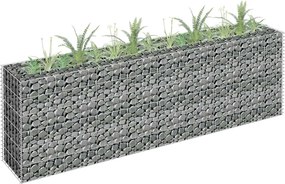 Gabionový vyvýšený záhon pozinkovaná ocel 180 x 30 x 60 cm 145634