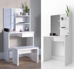 Casarredo - Komfort nábytek Toaletní stolek COSMOS se zrcadlem, bílá/bílá lesk
