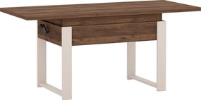 Rozkládací polohovací konferenční stolek HOGO 3v1 | 120-157x62,5-74,5x67 cm | síla horní desky 32 mm | ořech/nohy kašmír