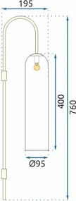 Toolight - Skleněná nástěnná lampa APP664-1W, zlatá, OSW-04660