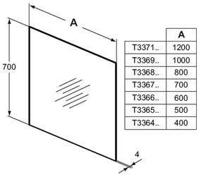 Ideal Standard Mirror &amp; Light - Zrcadlo 1000 mm, T3369BH