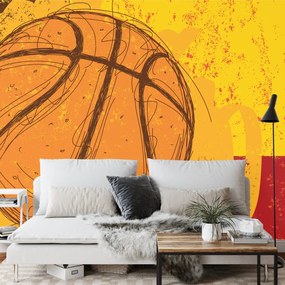 Fototapeta Basketbalový Míč Ve Stylu Graffiti Hladký vinyl 208x146