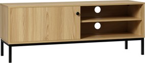 HOMCOM TV Stojan - Max. 50 Palců - 3 Úložné Prostory - 2 Otvory pro Kabely s Posuvnými Dveřmi - rozměry 120L x 39.5W x 46H cm