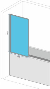 Jednodílná vanová zástěna REA LAGOS 70 cm, černá/transparent