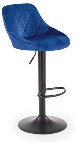 Barová židle SALVADOR - modrá na černé podstavě